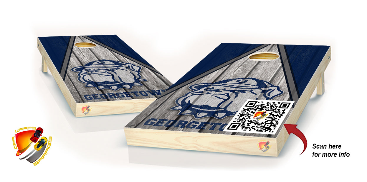 Georgetown Bulldog Cornhole Board Vinyl Wrap Laminated Sticker Set Dec ...