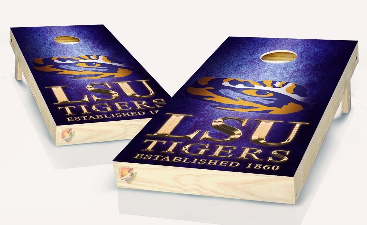 LSU Tigers Cornhole Board Vinyl Wrap Laminated Sticker Set Decal – We ...