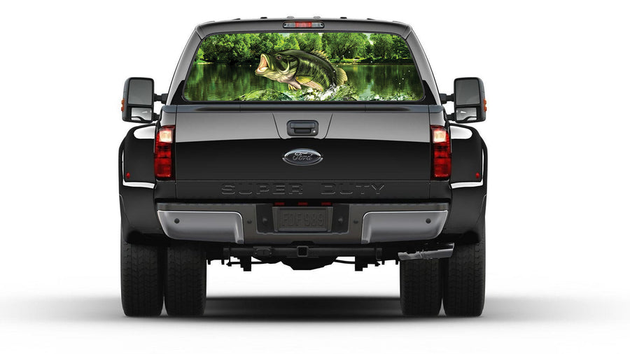 Green SEABASS FISHING Bass Rear Window Graphic Decal Sticker Truck per ...