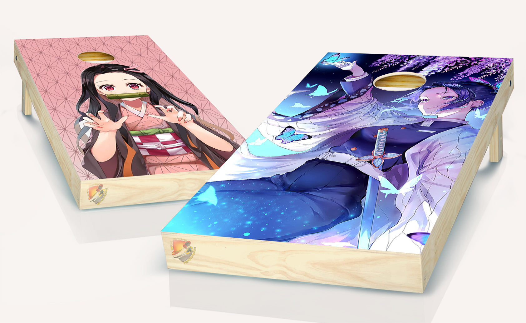 Shinobu and Nezuko Cornhole Board Vinyl Wrap Skins Laminated Sticker S ...