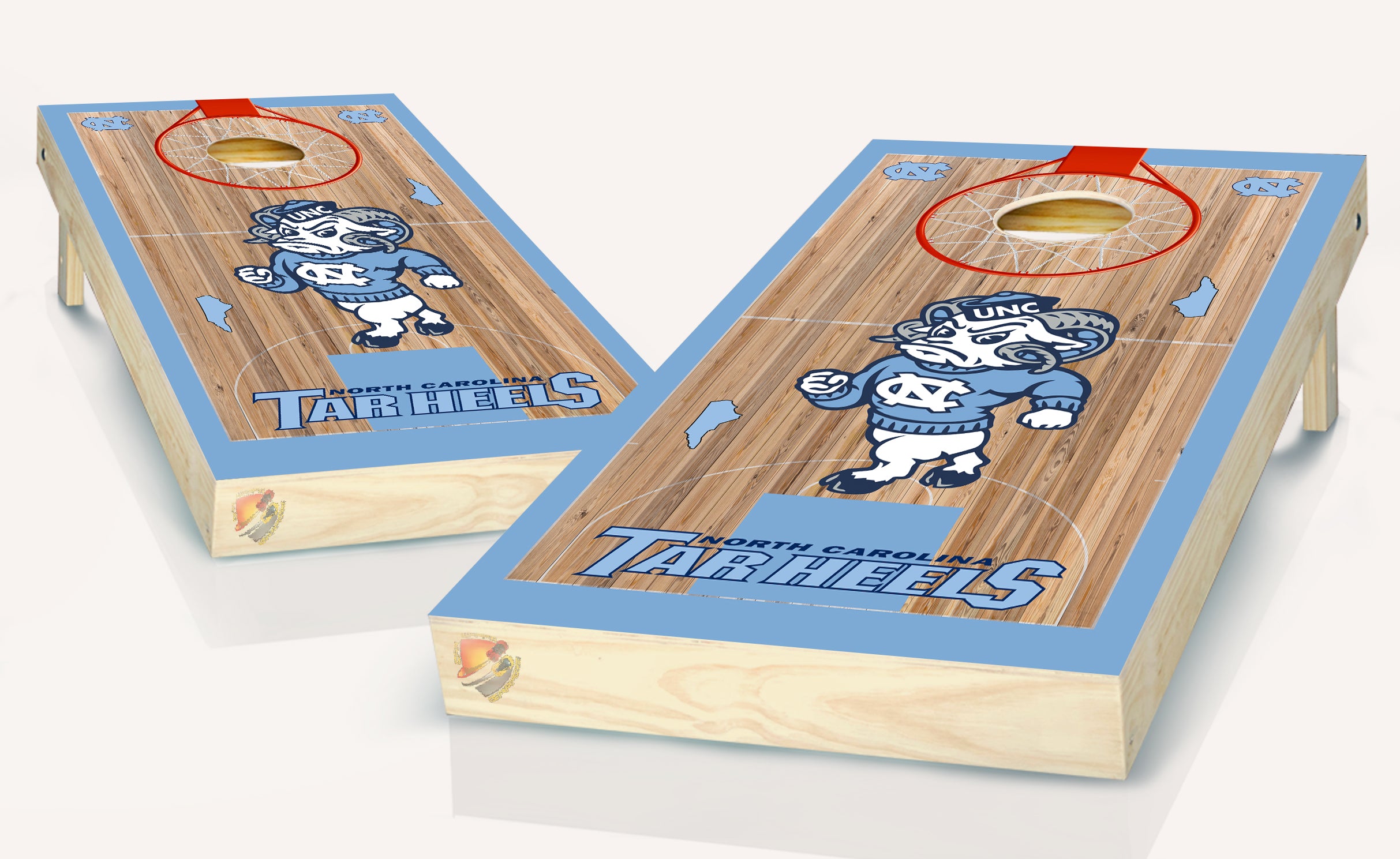 UNC Tar Heels Cornhole Board Vinyl Wrap Laminated Sticker Set Decal ...