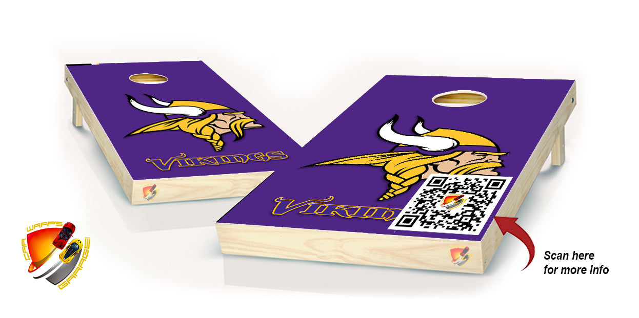 Vikings Minnesota Purple Cornhole Board Vinyl Wrap Laminated Sticker S ...